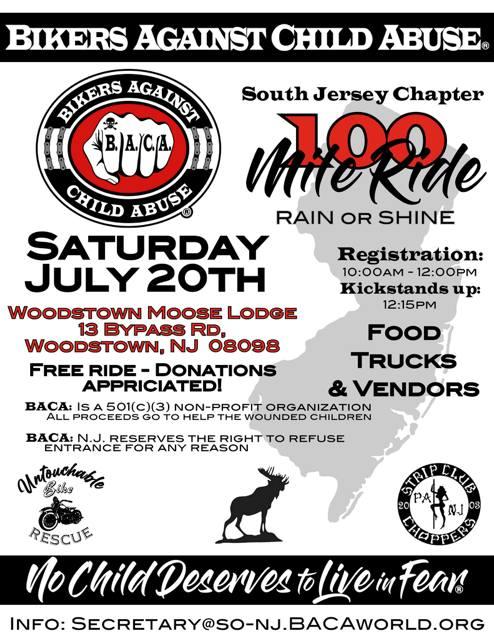 Bikers Against Child Abuse South Jersey Chapter 100 Mile Ride » Laws 4 Hogs